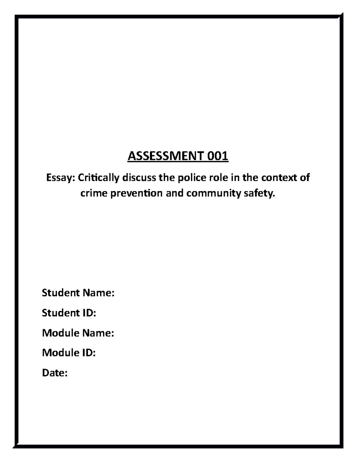 Assessment 001 - NICE - ASSESSMENT 001 Essay: Critically discuss the ...