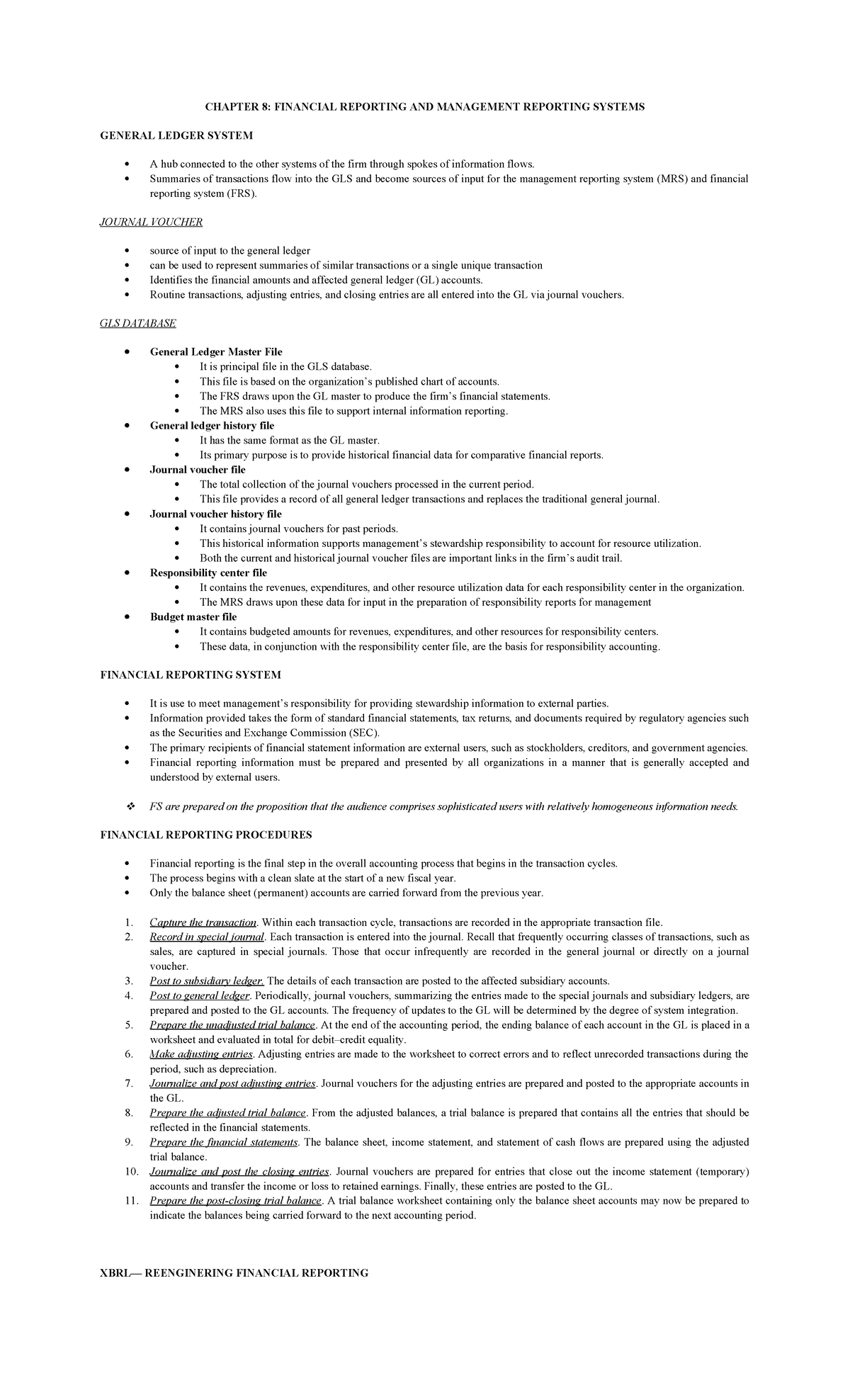 Chapter 8 - FRS and MRS - CHAPTER 8: FINANCIAL REPORTING AND MANAGEMENT ...