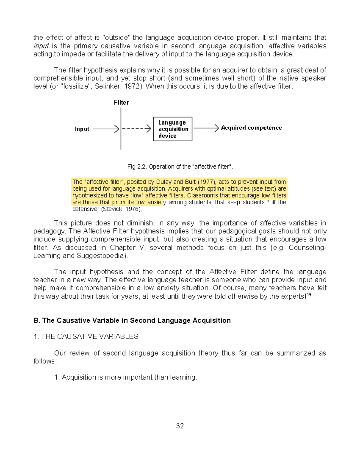 Causative Variables - the effect of affect is "outside" the language acquisition device - Studocu