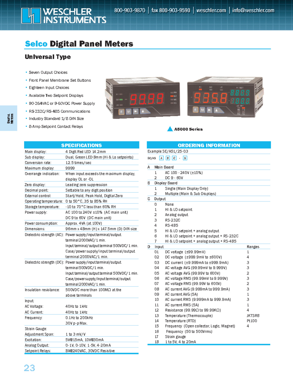 189370187 - Apuntes 3 - D IGITAL M ETERS 23 Selco Digital Panel Meters ...