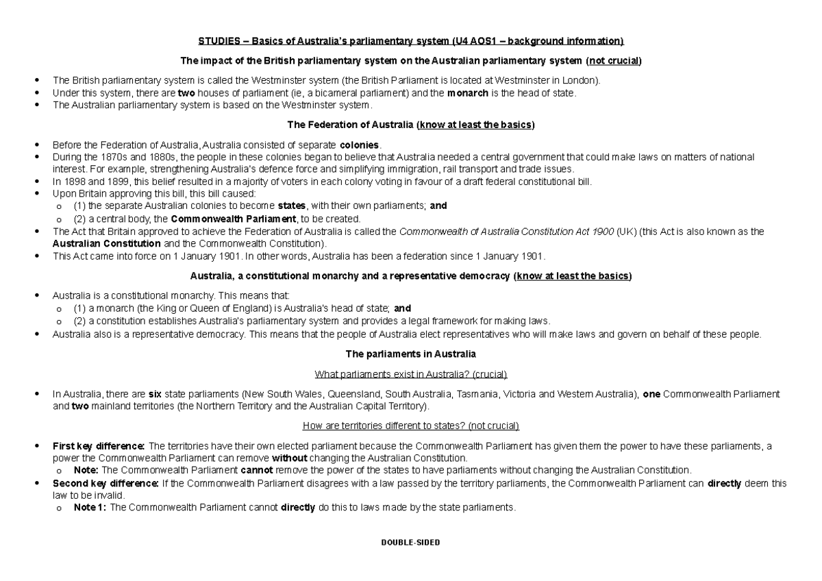 2 - Background - Houses of Parliament - terms table - STUDIES – Basics ...
