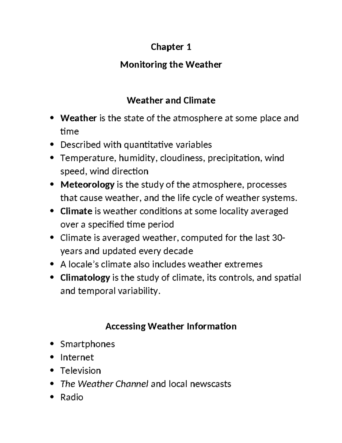 Chapter 1 Notes -Intro to Atmospheric Sciencepictures - Chapter 1 ...