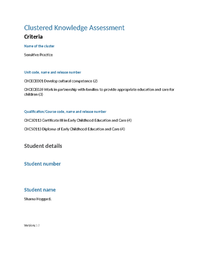 [Solved] briefly explain what is the purpose of the National Quality - Certificate III Early ...