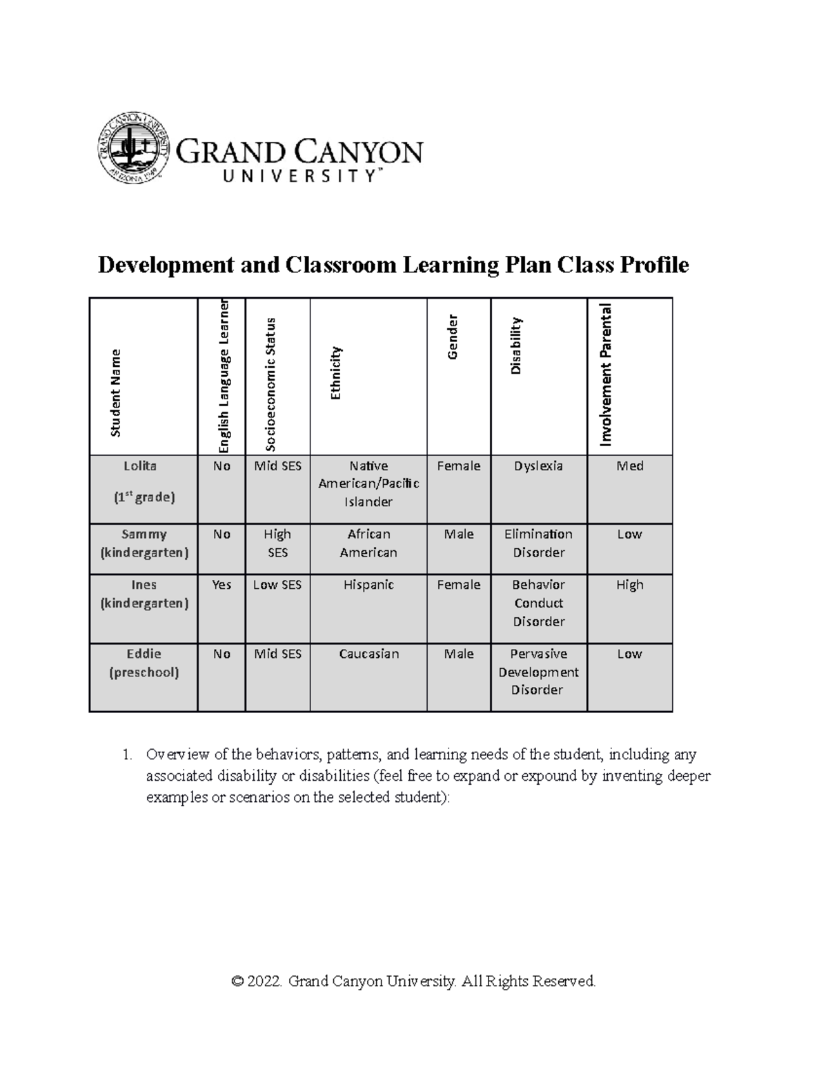 EDU-354-T8-Learning Plan and Template - Development and Classroom ...