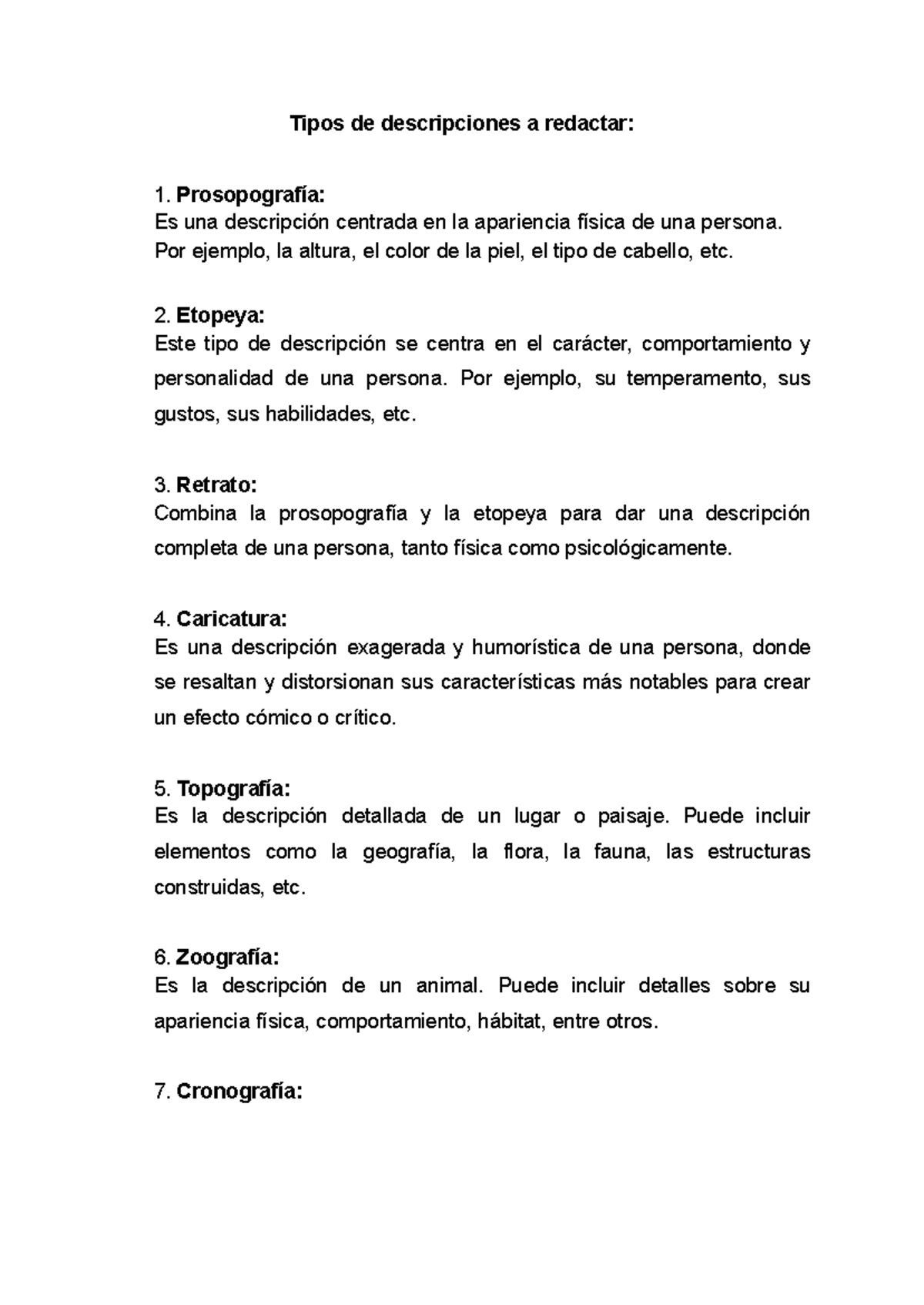 Tarea 4 - Para ayudar a otros - Tipos de descripciones a redactar ...