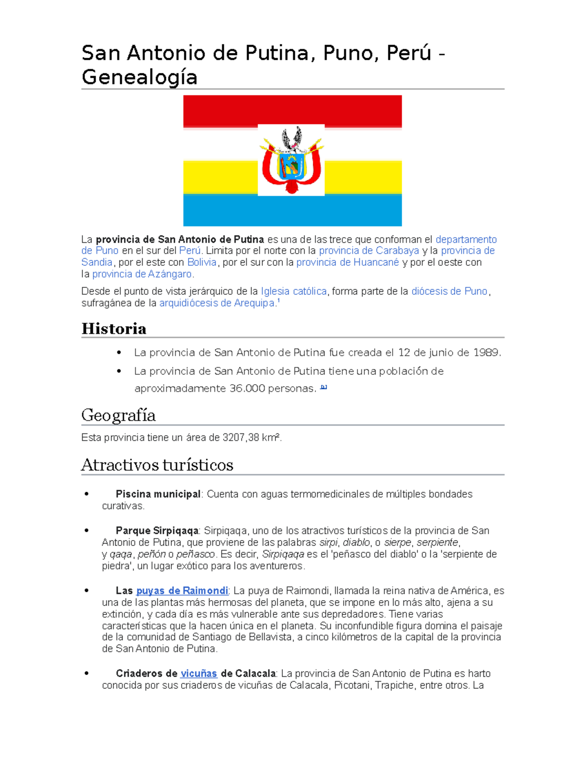 San Antonio de Putina - INFORMACION - San Antonio de Putina, Puno, Perú ...