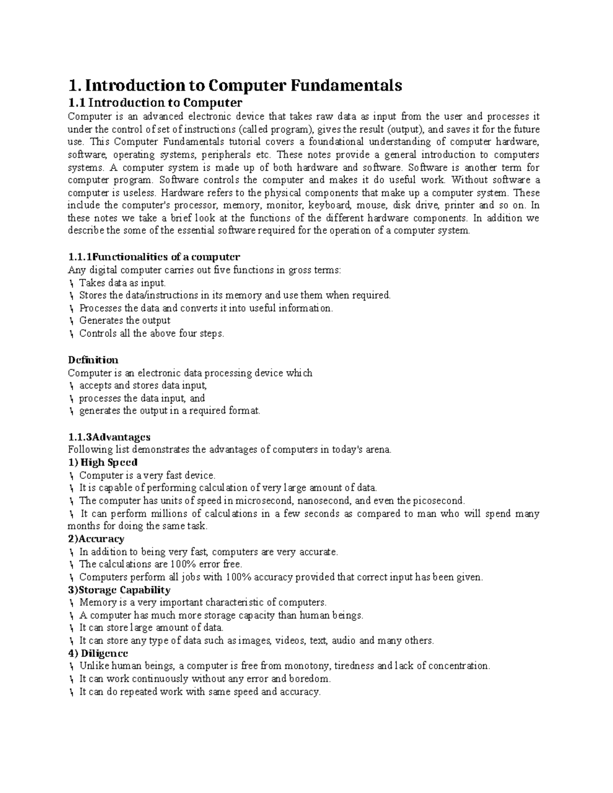 what is school my life is - 1. Introduction to Computer Fundamentals 1 ...