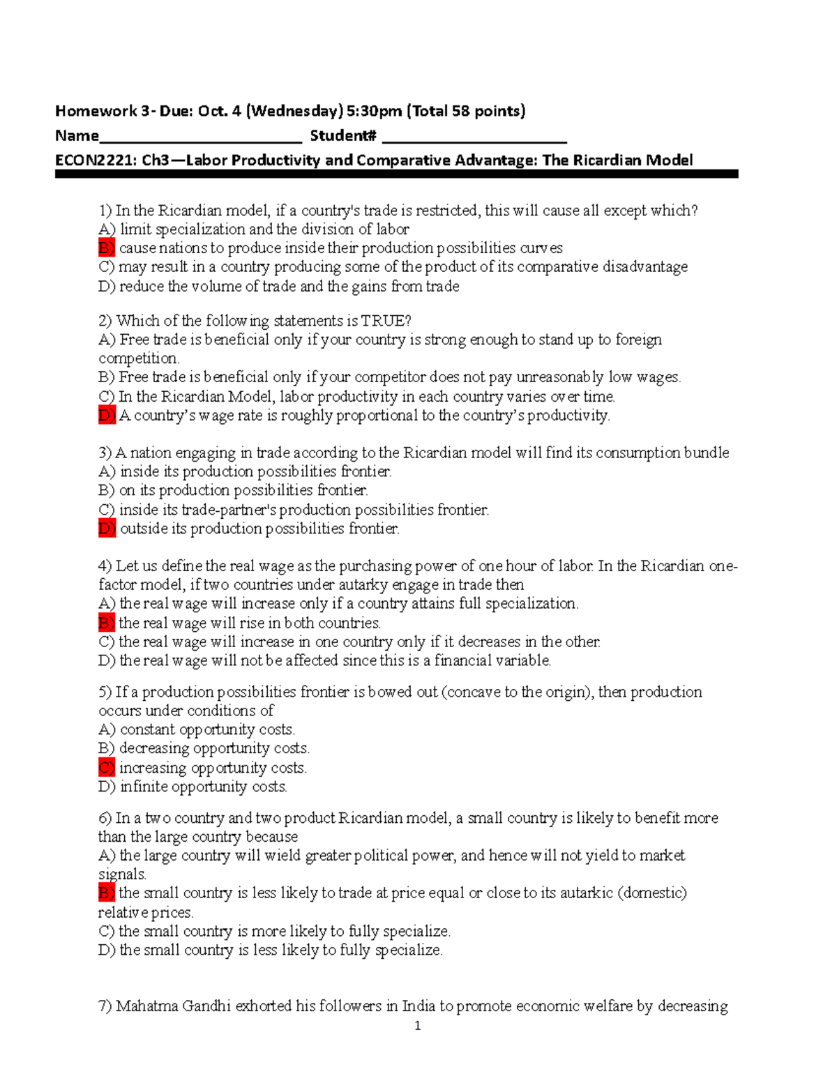 HW Ch3 (A) - HW Ch3 (A) - Homework 3 - Due: Oct. 4 (Wednesday) 5:30pm (Total 58 points) - Studocu