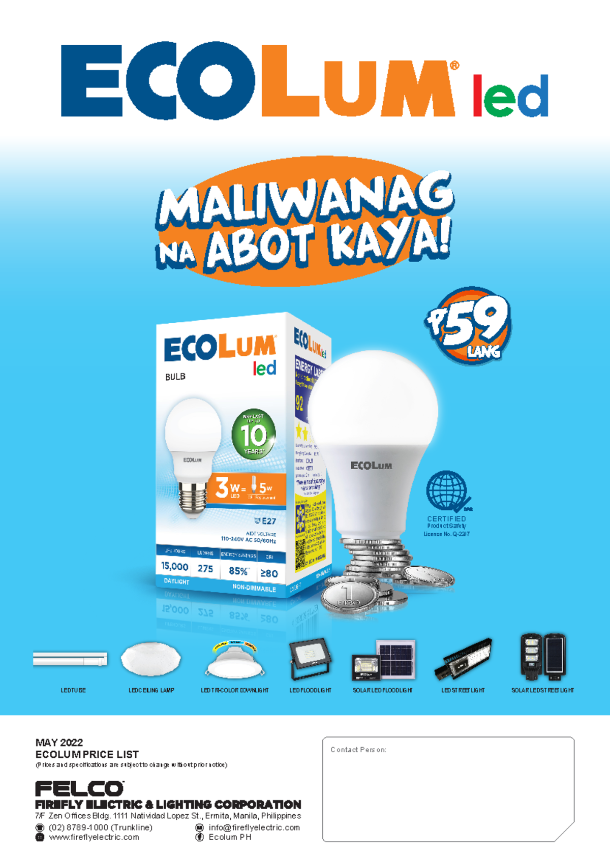 [Price List] Eco Lum Price List May 2022 Issue - MAY 2022 ECOLUM PRICE ...