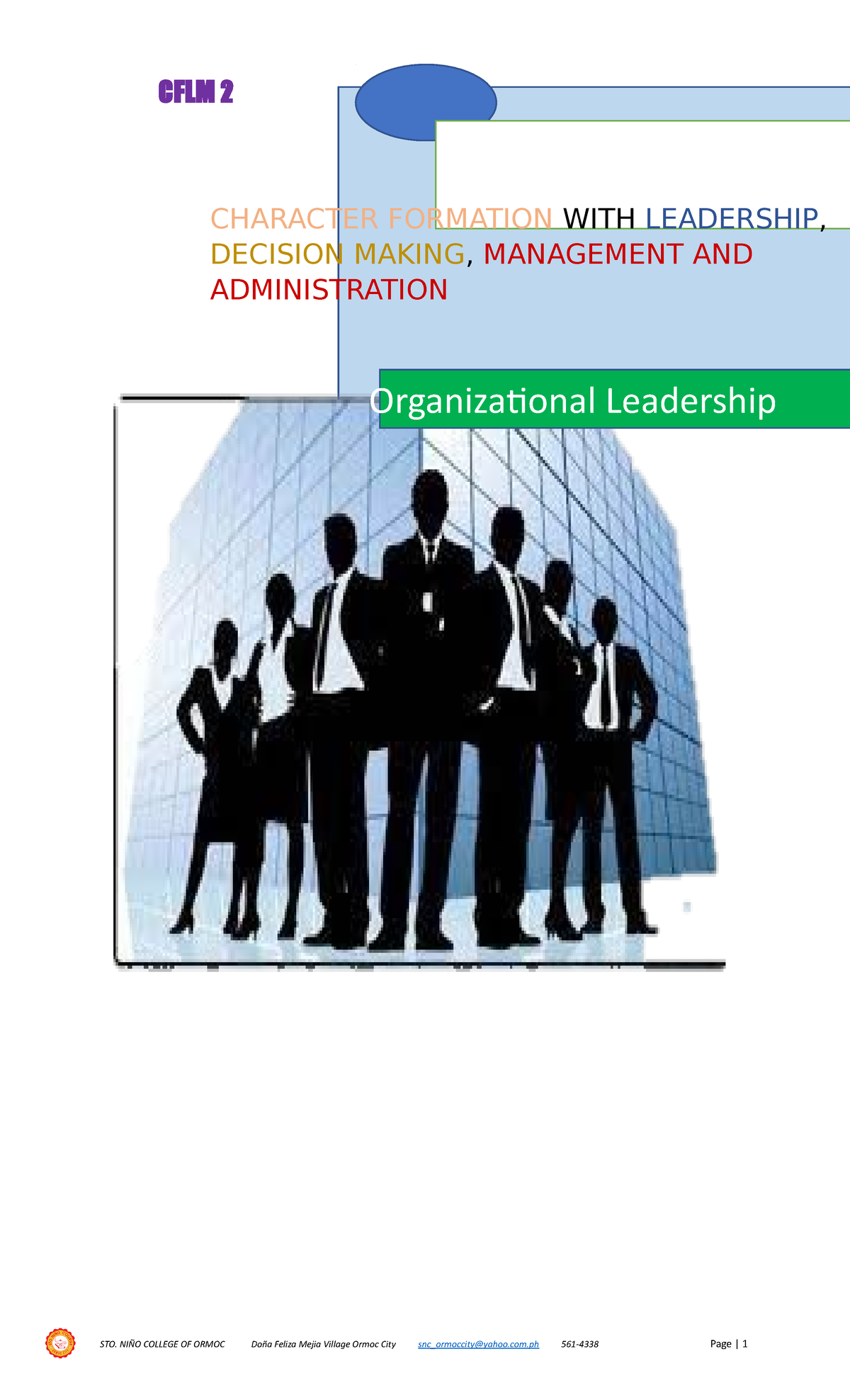 CFLM Org - Lorwena L. Tapang - CHARACTER FORMATION WITH LEADERSHIP ...