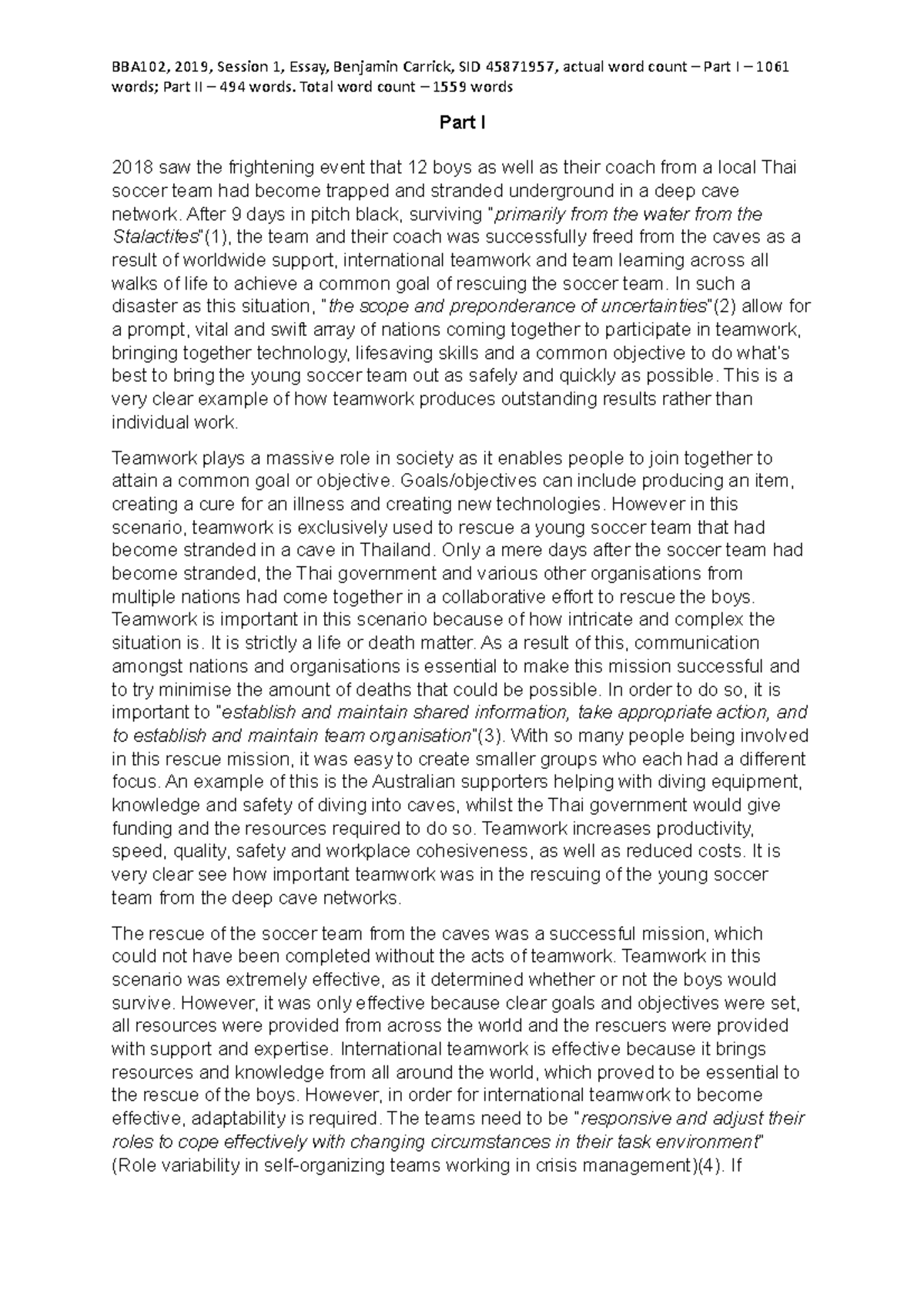 BBA102, 2019 , Session 1, Essay - BBA102, 2019, Session 1, Essay ...