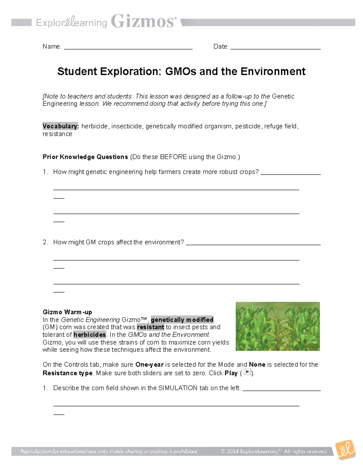 Gizmo GMOS and Engineering 23-24 - Name: Date: Student Exploration ...