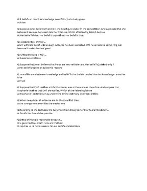 Chapter 6 Exercise Solutions - SSH105: Critical Thinking Prof. K. Kraay ...