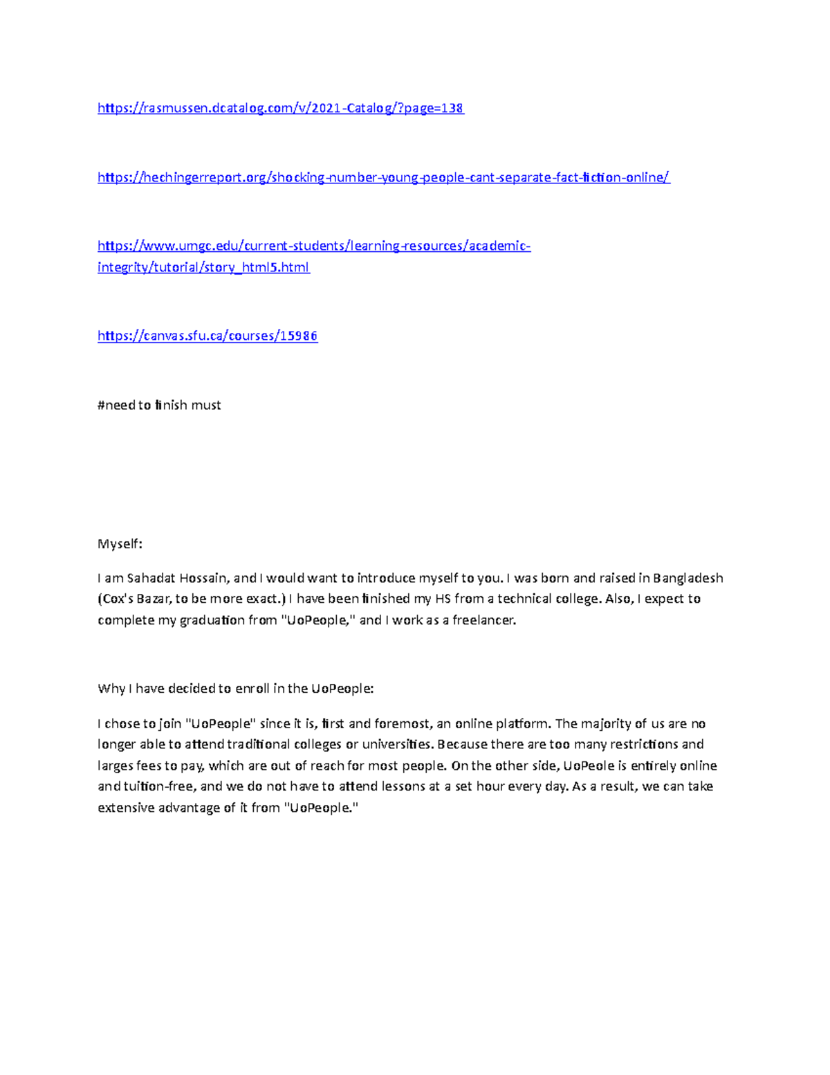 New Microsoft Word Document Discussion assignment - rasmussen.dcatalog ...