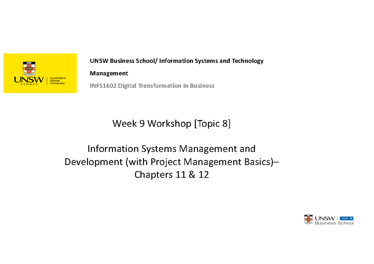 WK 9 Workshop Slides - Information Systems Devt Student - Warning: TT: undefined function: 32 ...