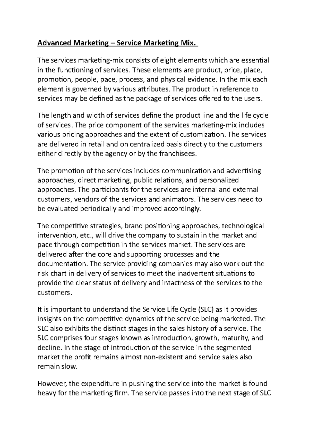 L21 Service Marketing Mix - The services marketing-mix consists of ...