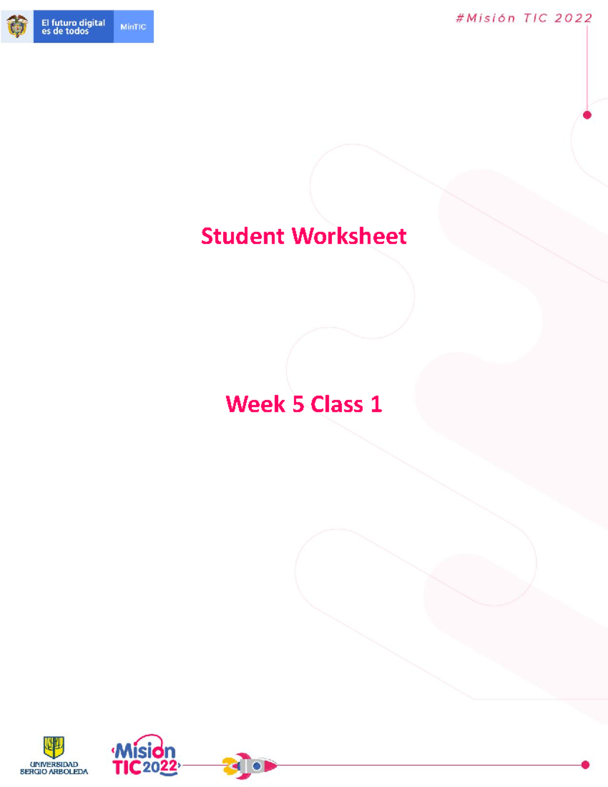 W5 C1 Student Worksheet Final - Student Worksheet Week 5 Class 1 I Reading Discussion. When is ...