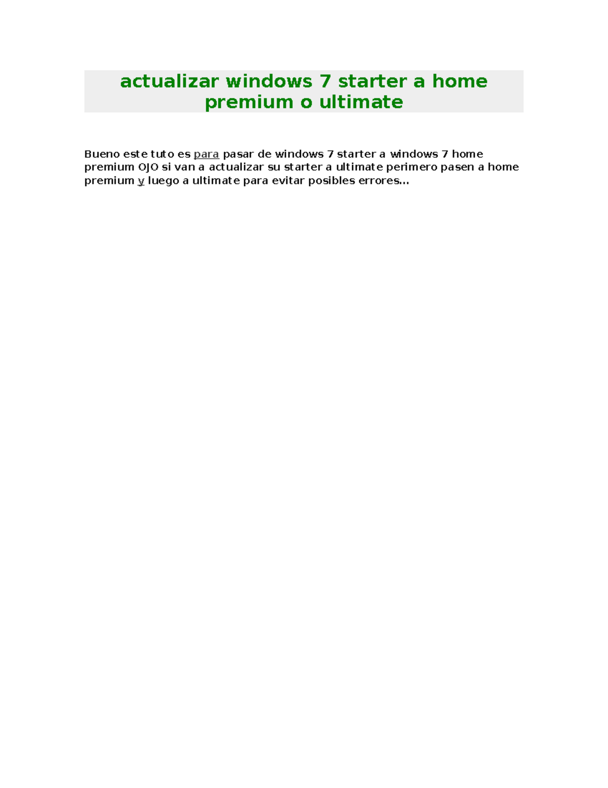 Actualizar windows 7 starter a home premium o ultimate - .. En este ...