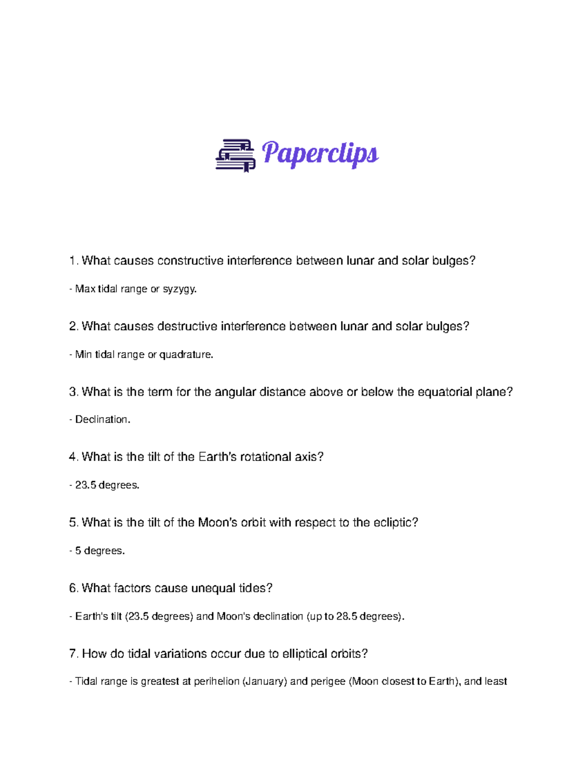 Questions - Biol 231 flashcards for waves and tides - 1. What causes ...