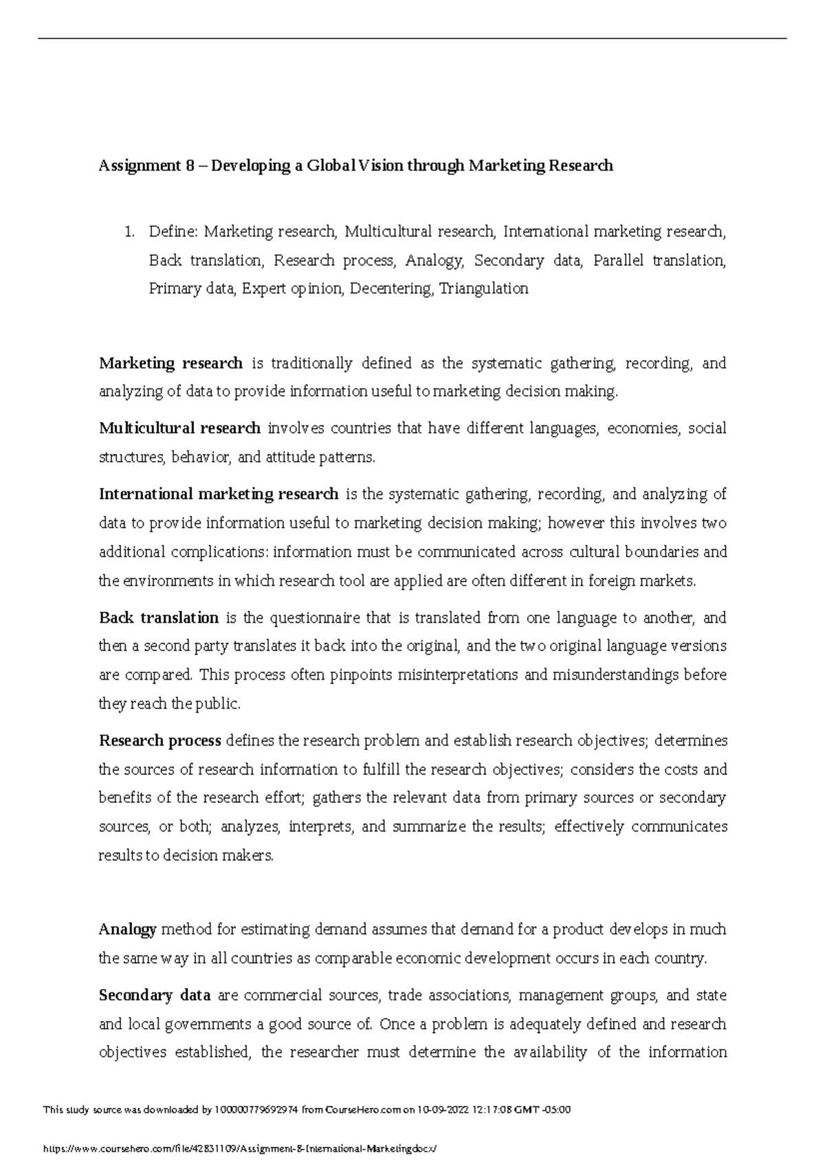 Assignment 8 International Marketing.docx - Assignment 8 – Developing a ...