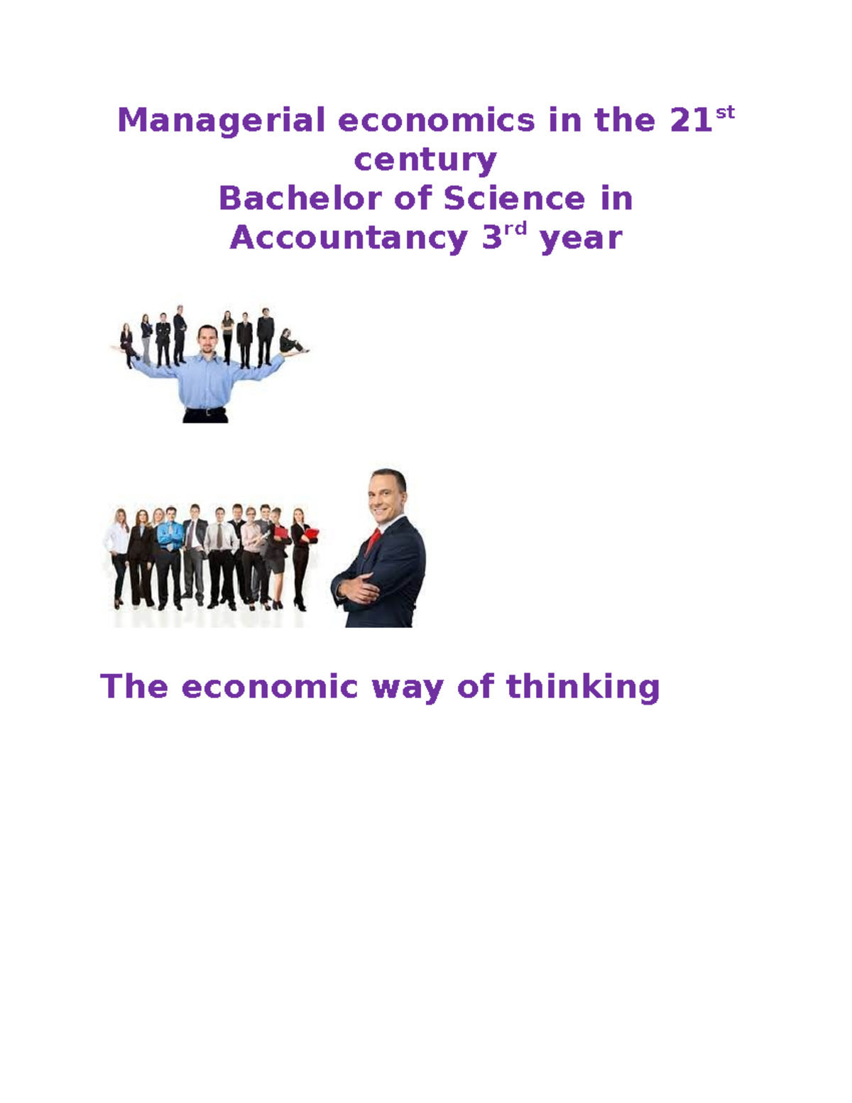 Managerial economics in the 21st century - Managerial economics in the ...