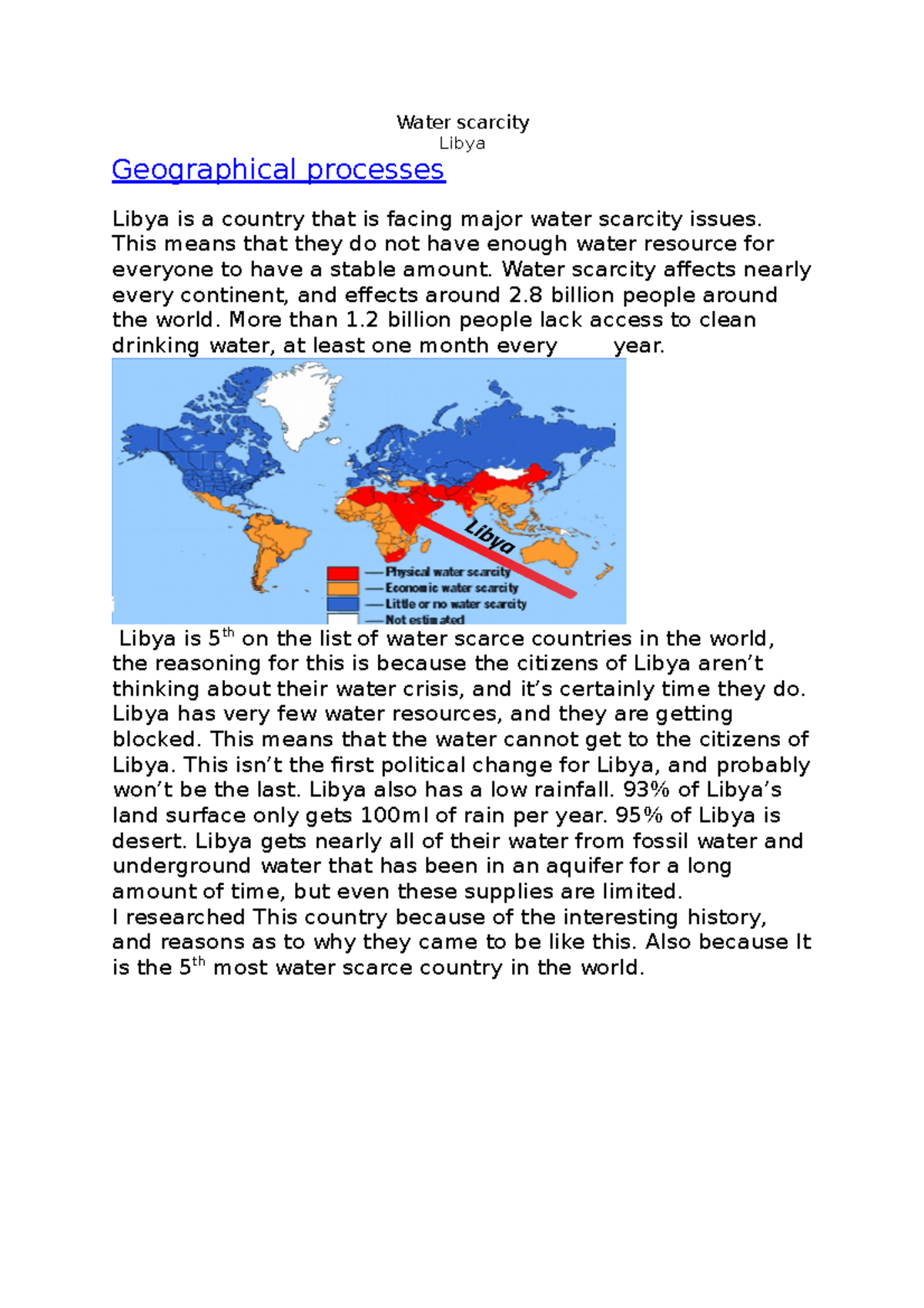 Water scarcity HSIE Assessment 1- kirra - Studocu