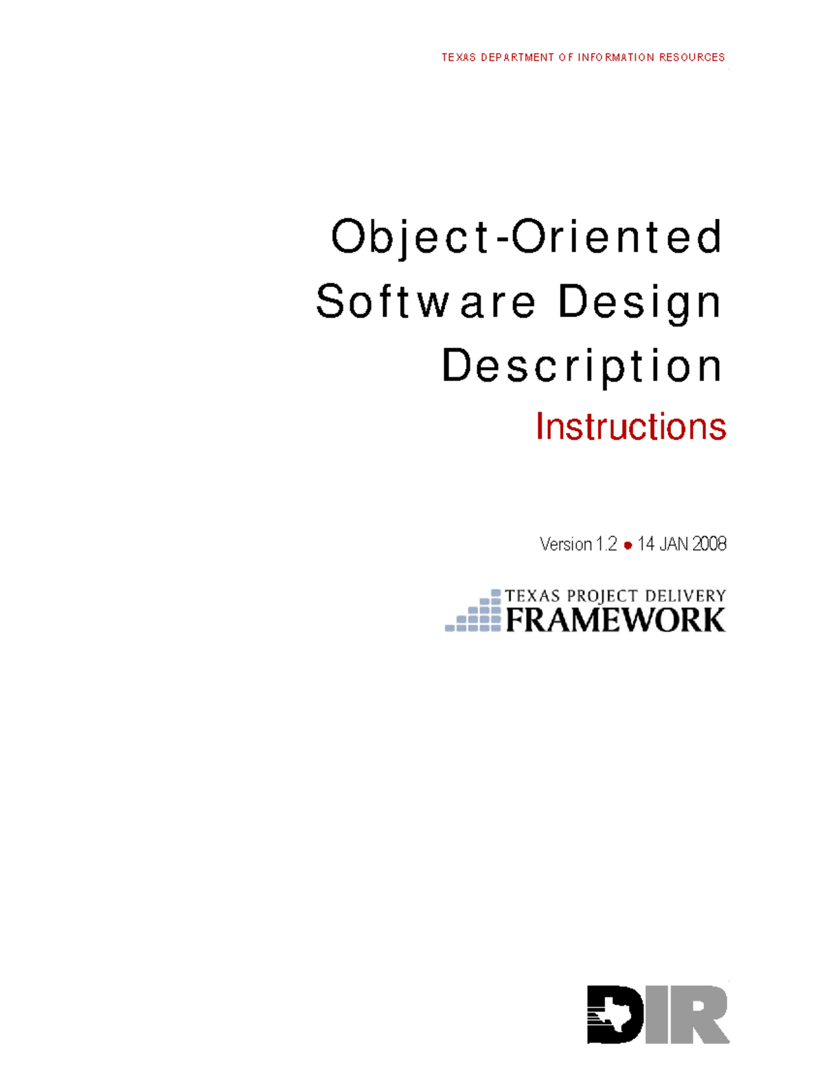 Design Report template instruction - TEXAS DEPARTMENT OF INFORMATION ...