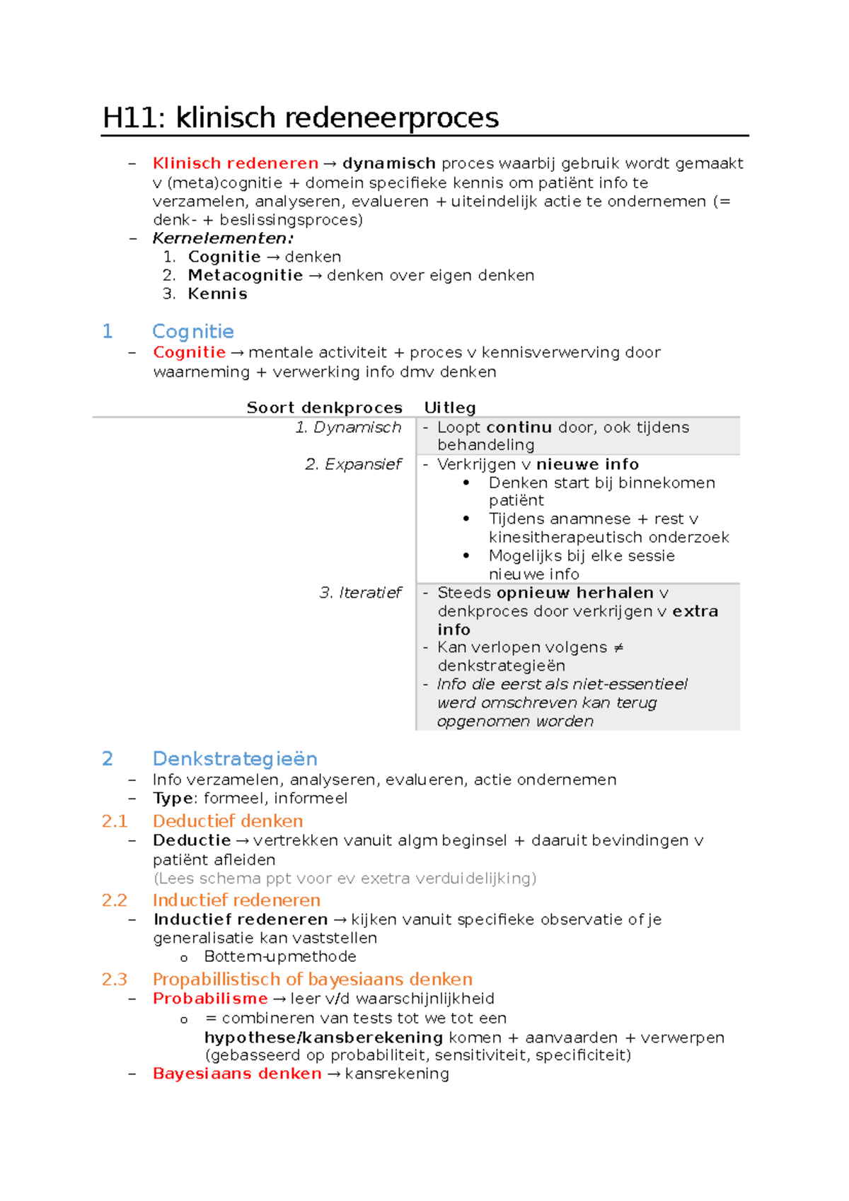 H11-14 - H11-H14 - H11: klinisch redeneerproces Klinisch redeneren ...