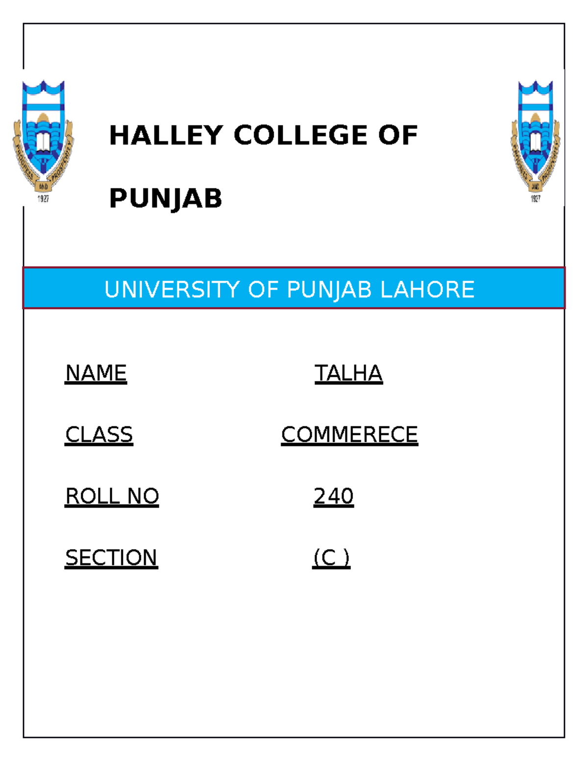 Output Devices WORD Assignment 9 - HALLEY COLLEGE OF PUNJAB NAME TALHA ...