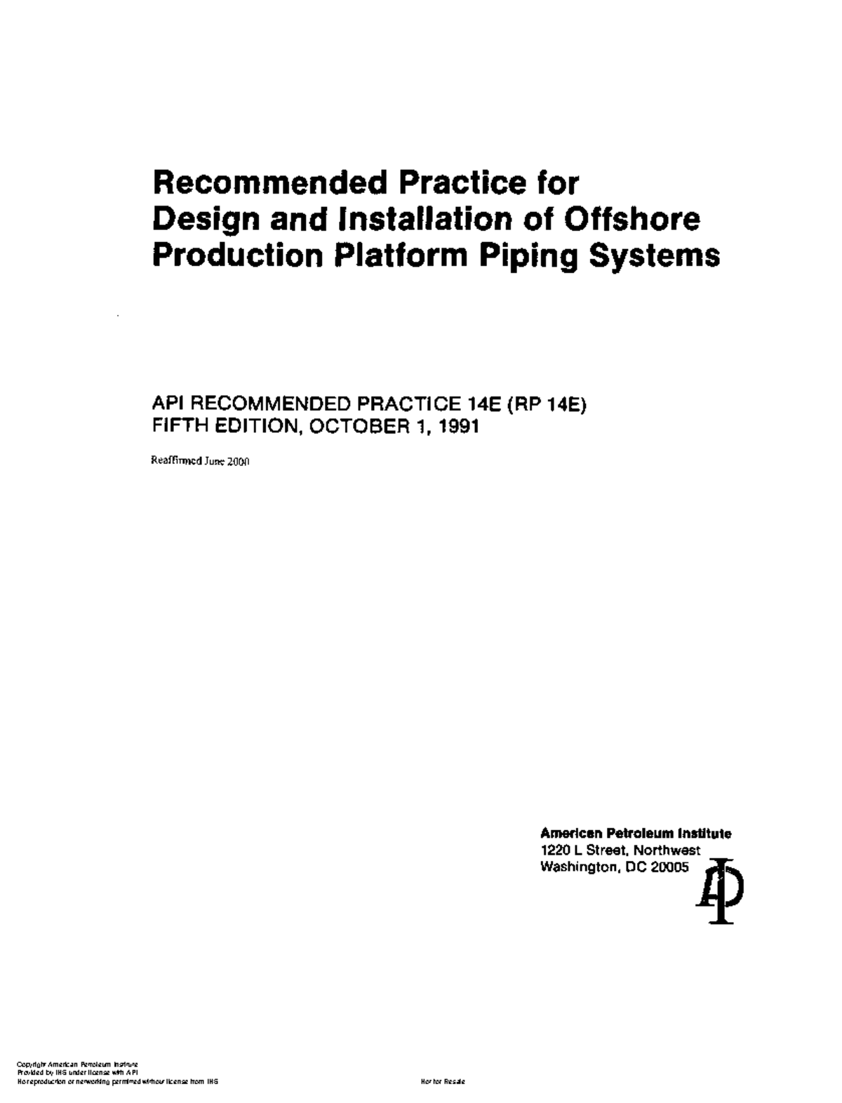 Apirp 14E - dsfsdf - Recommended Practice for Design and Installation ...