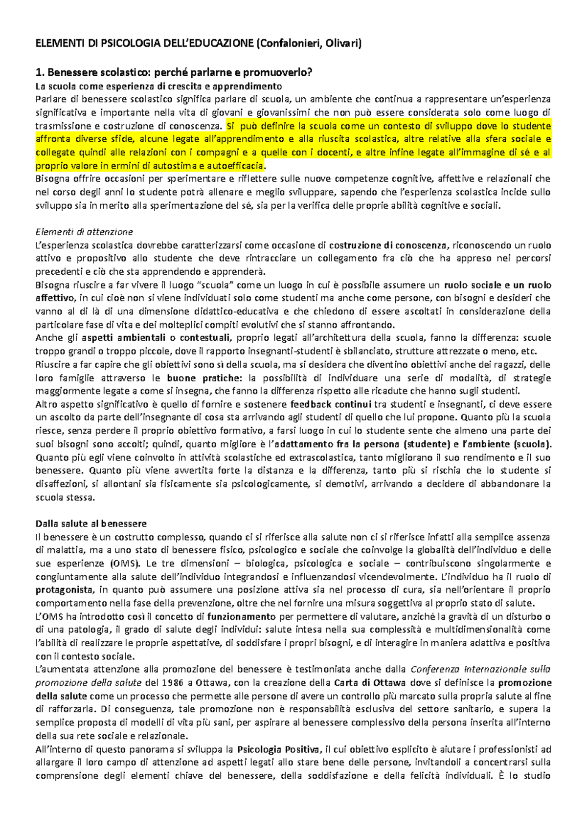 Elementi di Psicologia dell'educazione - ELEMENTI DI PSICOLOGIA DELL ...