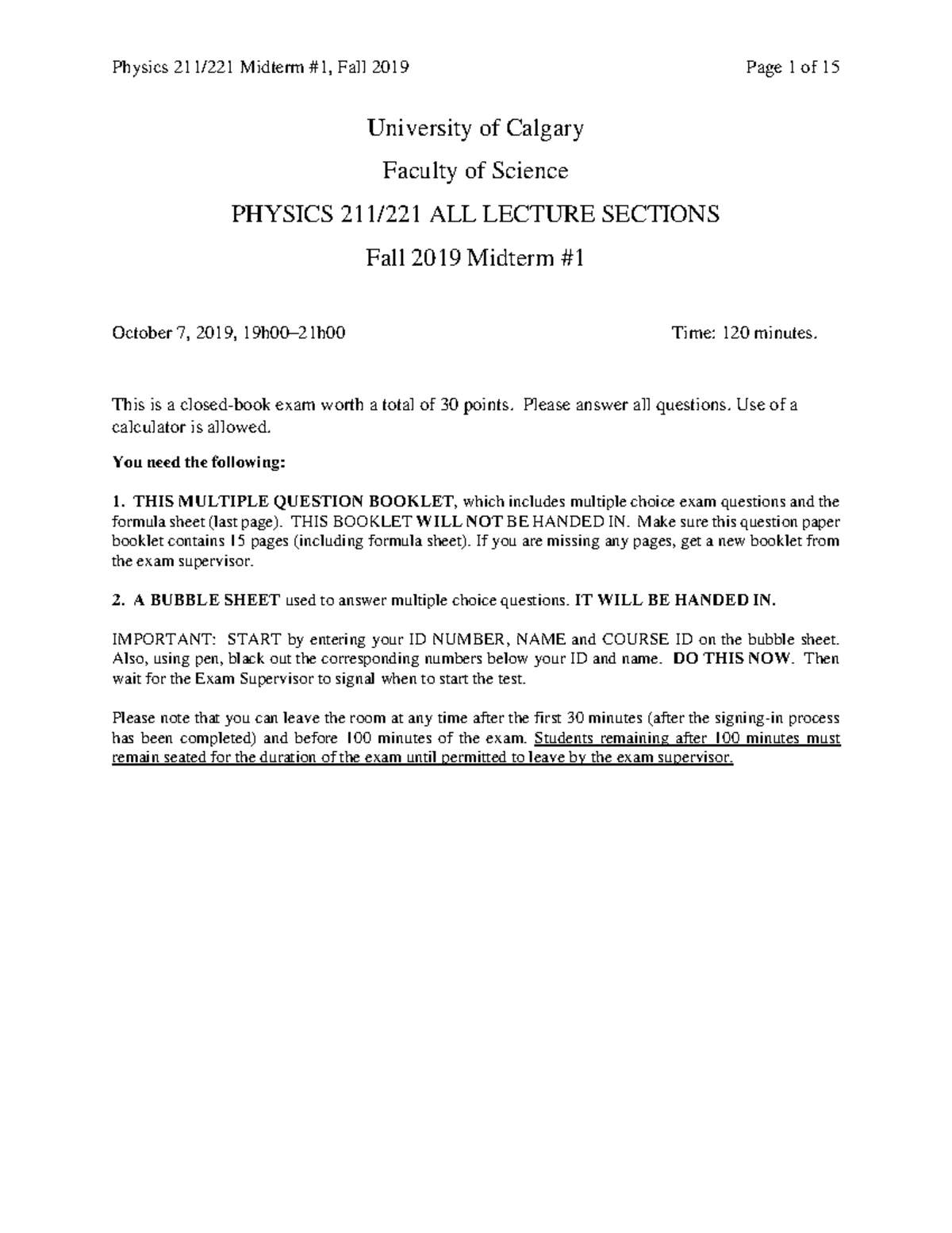 Midterm 1 7 October 2019 Answers Warning Tt Undefined Function 32 University Of Calgary