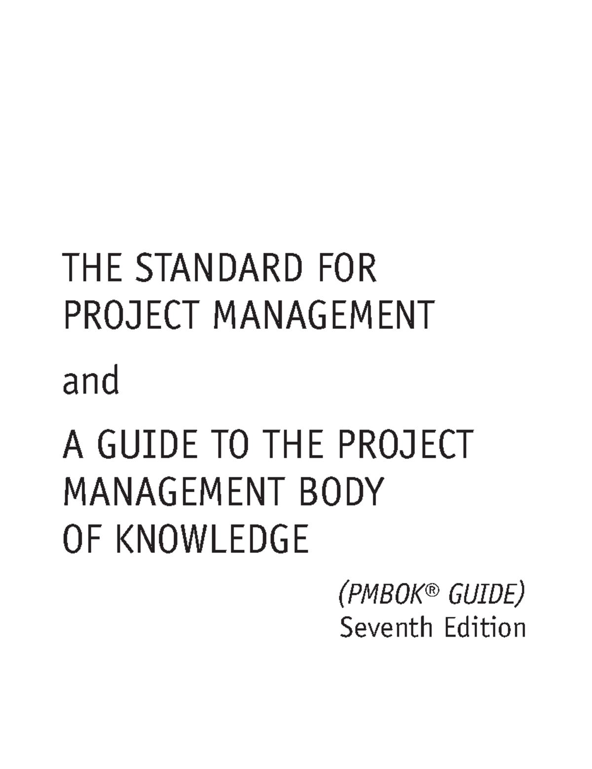 Inicio - Apuntes 1 - THE STANDARD FOR PROJECT MANAGEMENT and A GUIDE TO ...