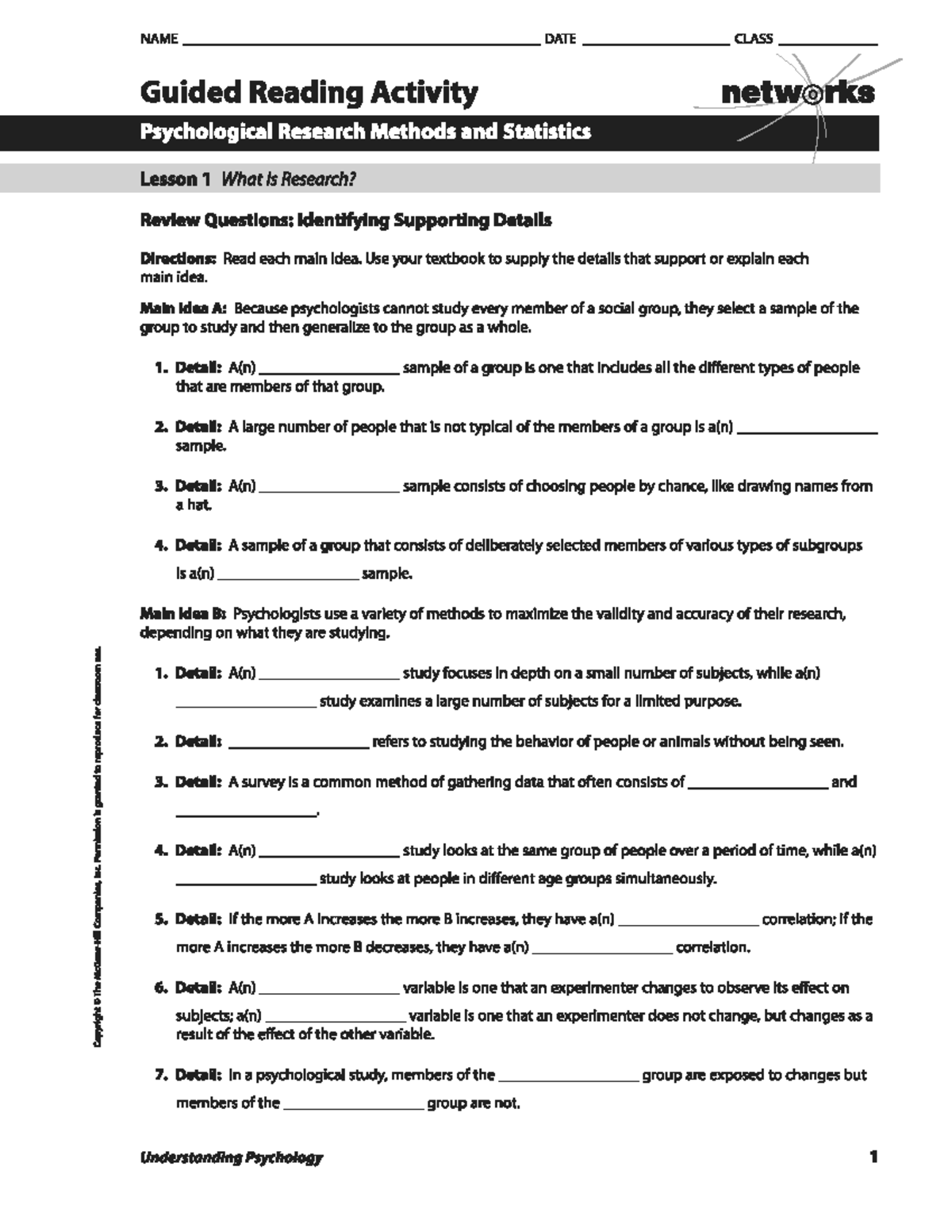 Uhh - Thank Yuo - NAME DATE CLASS Guided Reading Activity networks ...