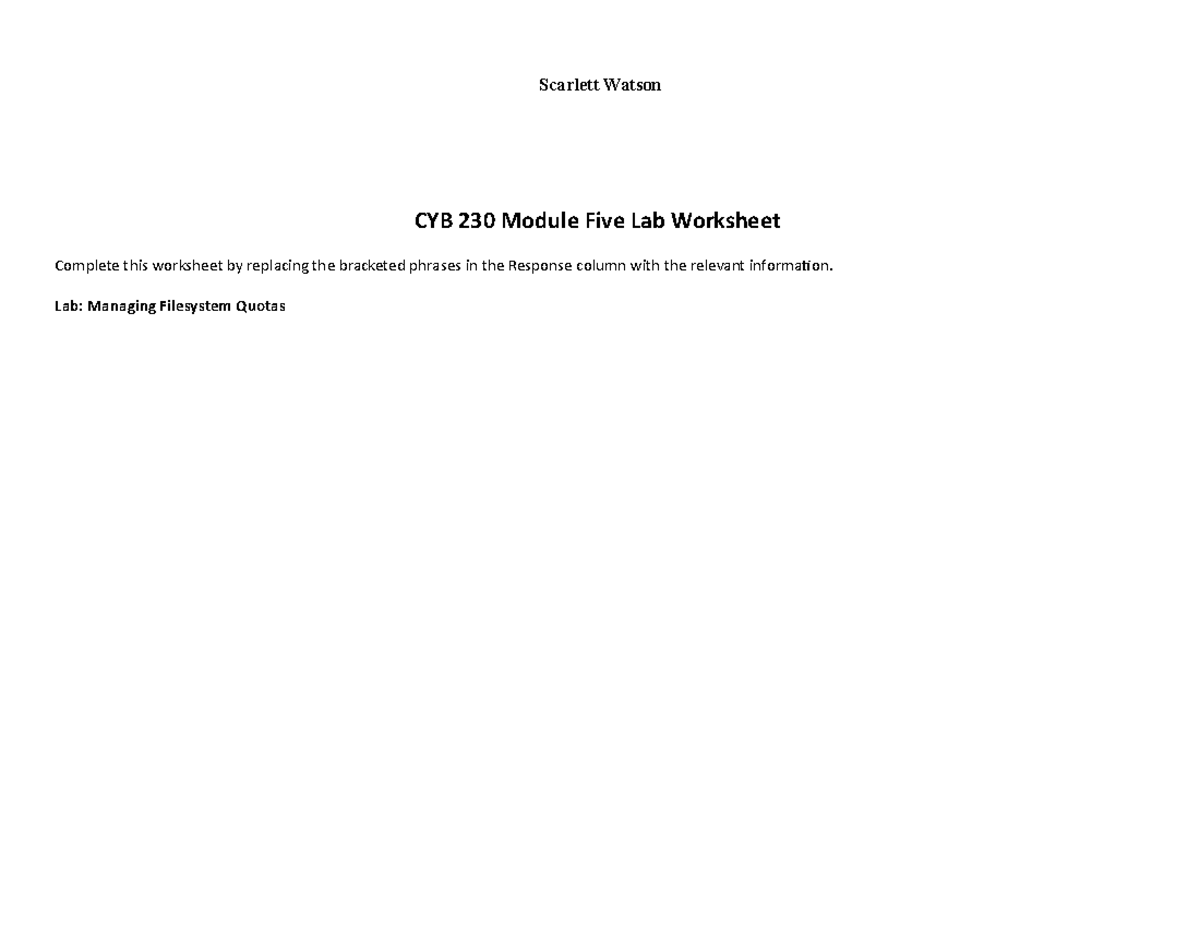 Scarlett Watson CYB230 Module 5 Lab - Scarlett Watson CYB 230 Module ...