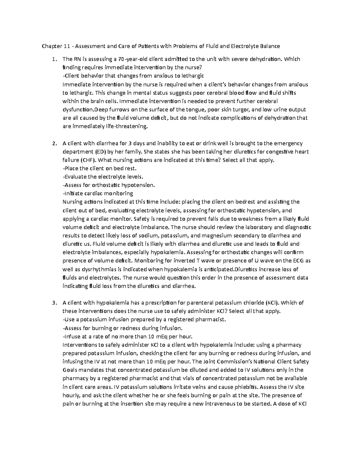 Evolve Chapter 11 - Chapter 11 - Assessment and Care of Patients with ...