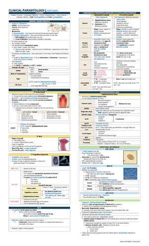 Identification of Helminths - CLINICAL PARASITOLOGY | IDENTIFICATION OF ...