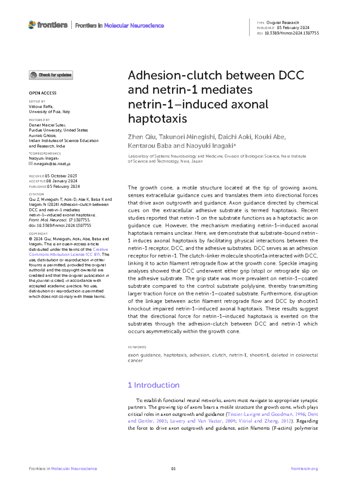 DCC and neutrin - Essay - TYPE Original Research PUBLISHED 05 February ...