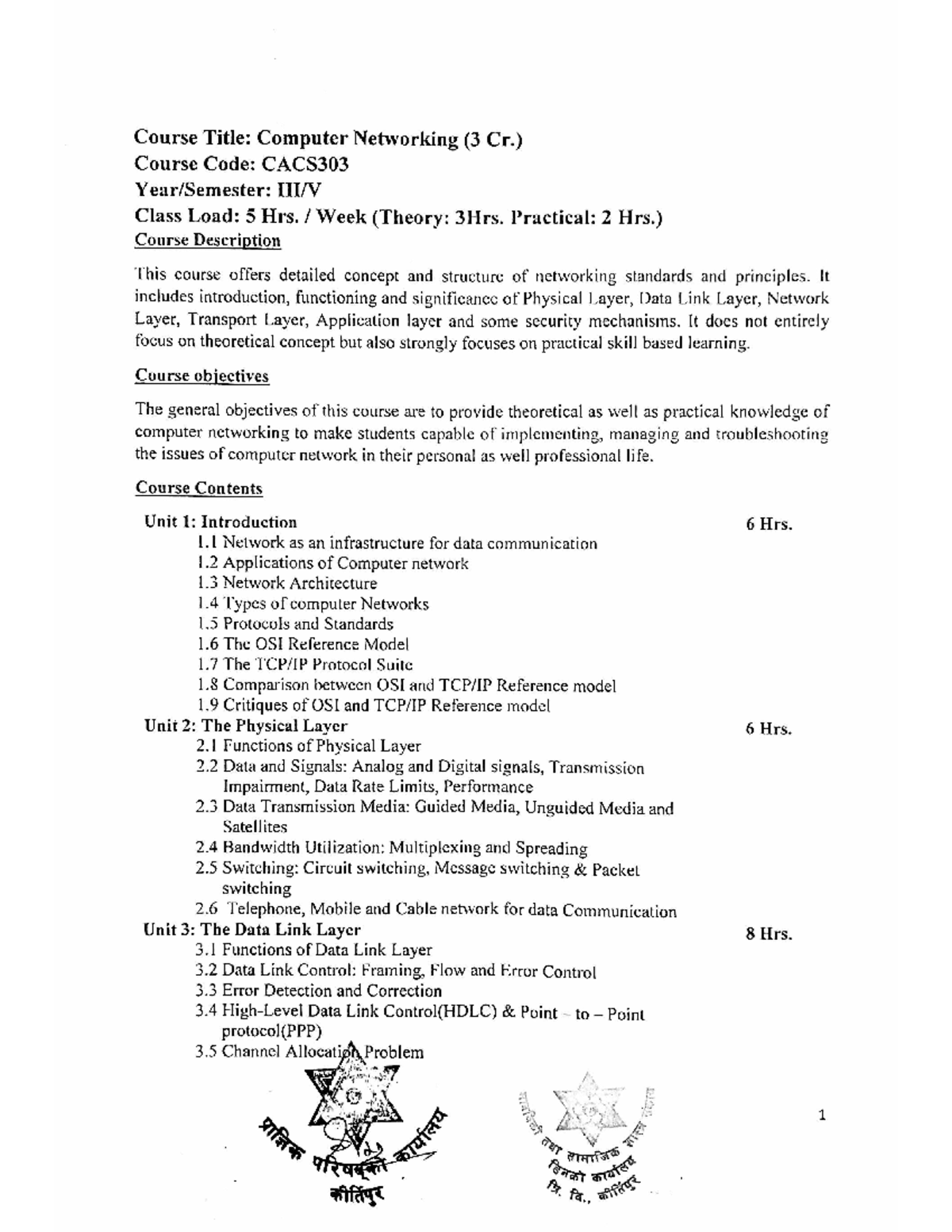 Computer Networking - hhhhhhhhhhhhh - Course Title: Computer Networking ...