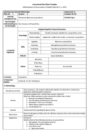 Physical science dlp - Dlp - DETAILED LESSON PLAN School Teacher Dates ...