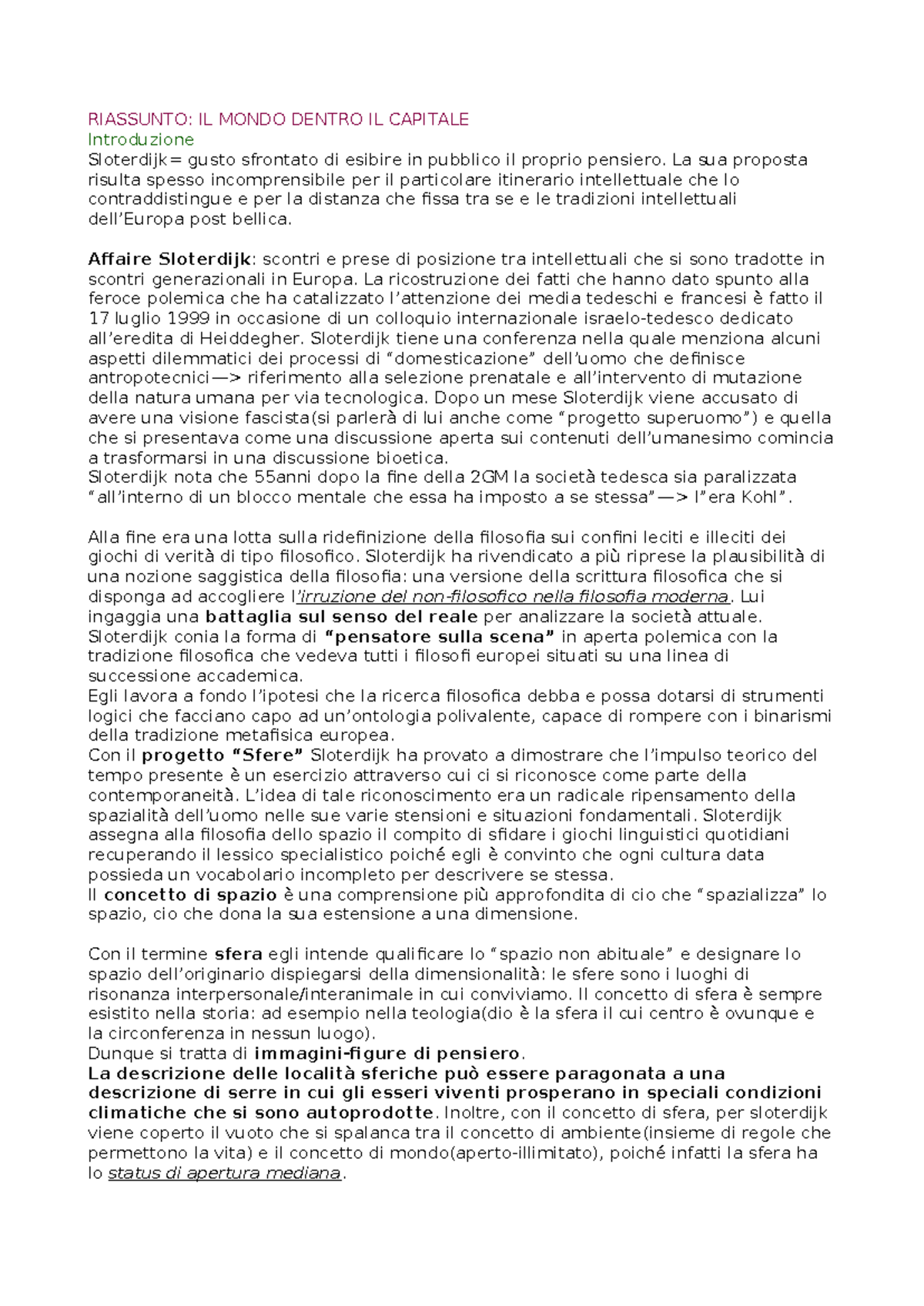 Riassunto il mondo dentro il capitale - RIASSUNTO: IL MONDO DENTRO IL ...