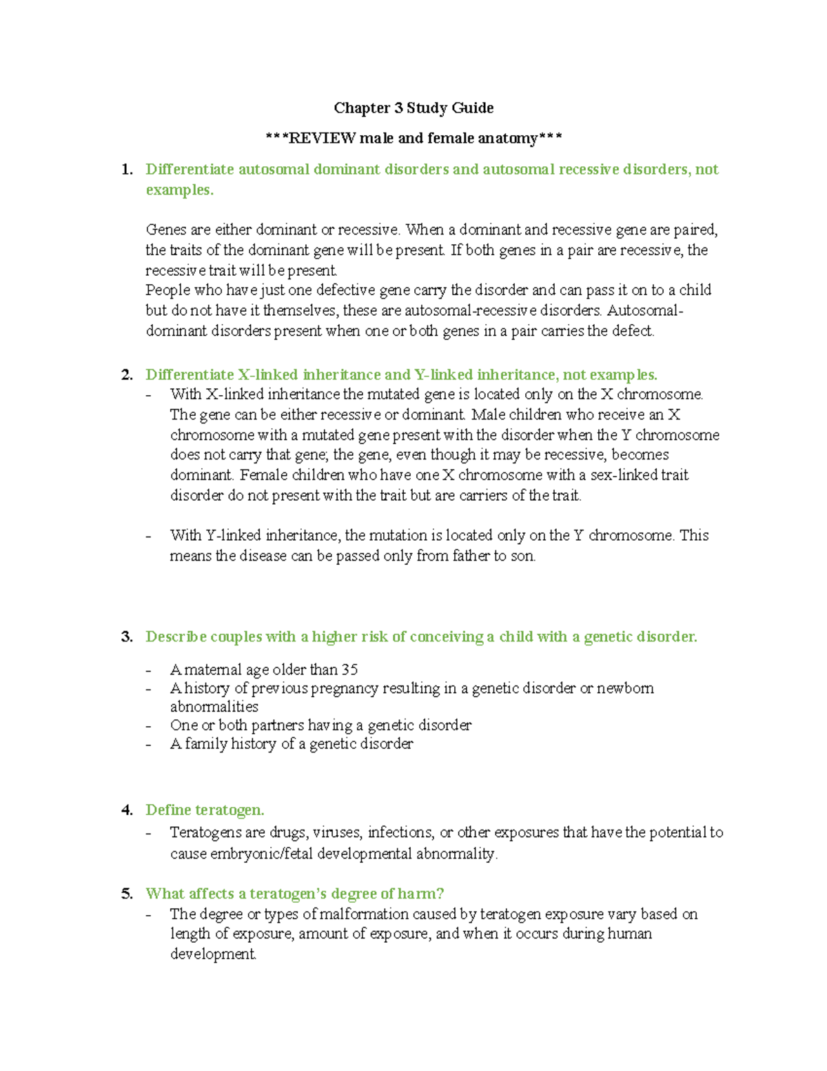 Rodriguez,Shulie NRSG233 Study Guide#3 2023 Spring - Chapter 3 Study ...