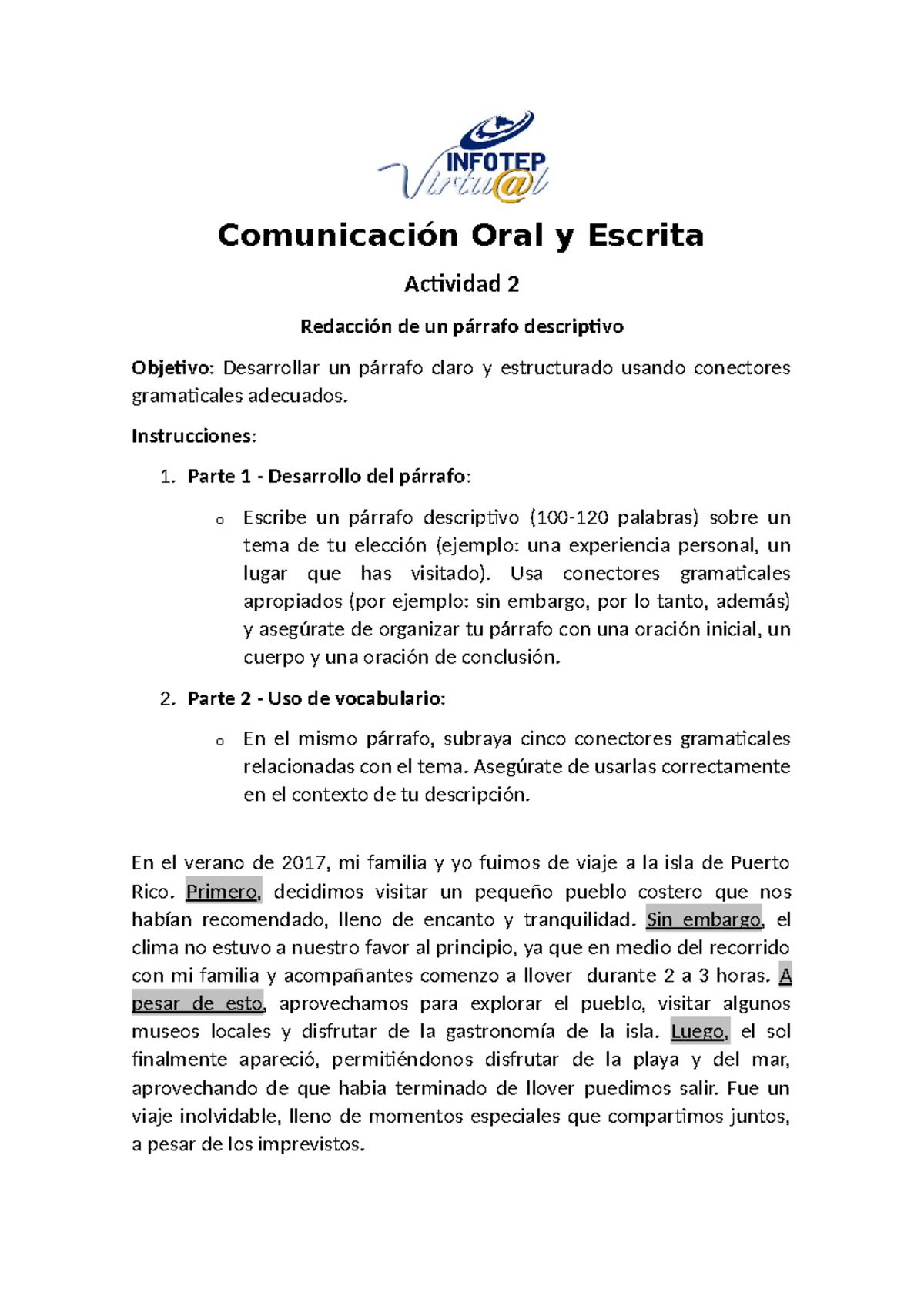 Actividad 2 Comunicación Oral y Escrita - Comunicación Oral y Escrita ...