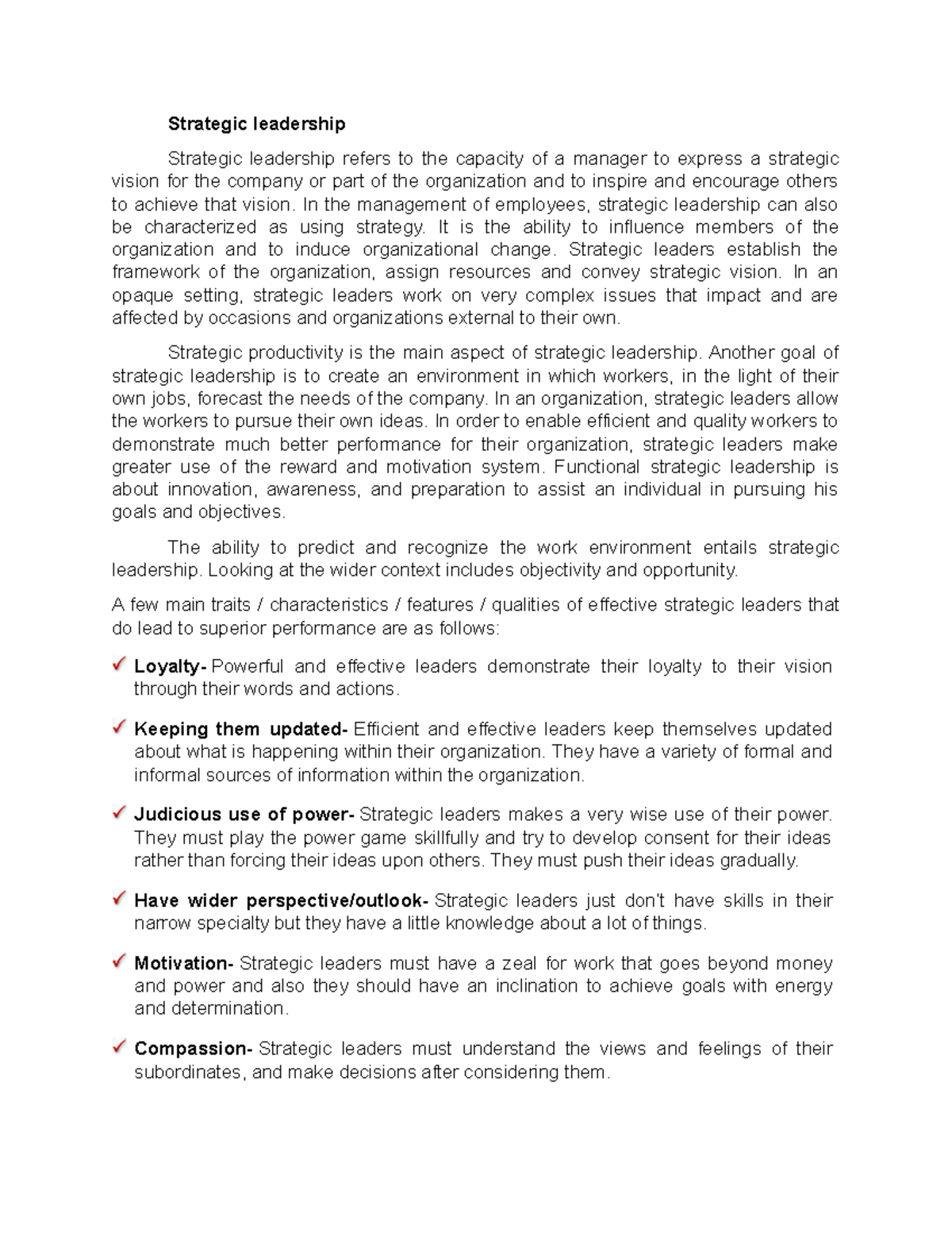 document 1 bachelor of business administration "what is strategy ...