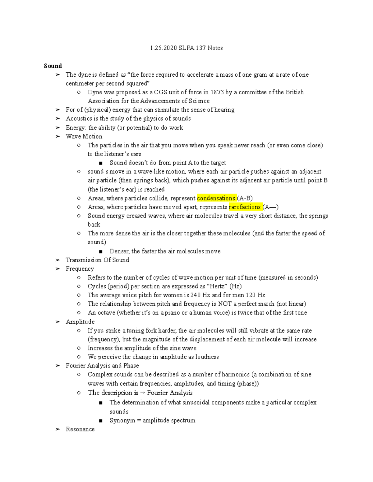1.25.2022 SLPA 137 Notes - 1.25 SLPA 137 Notes Sound The dyne is ...