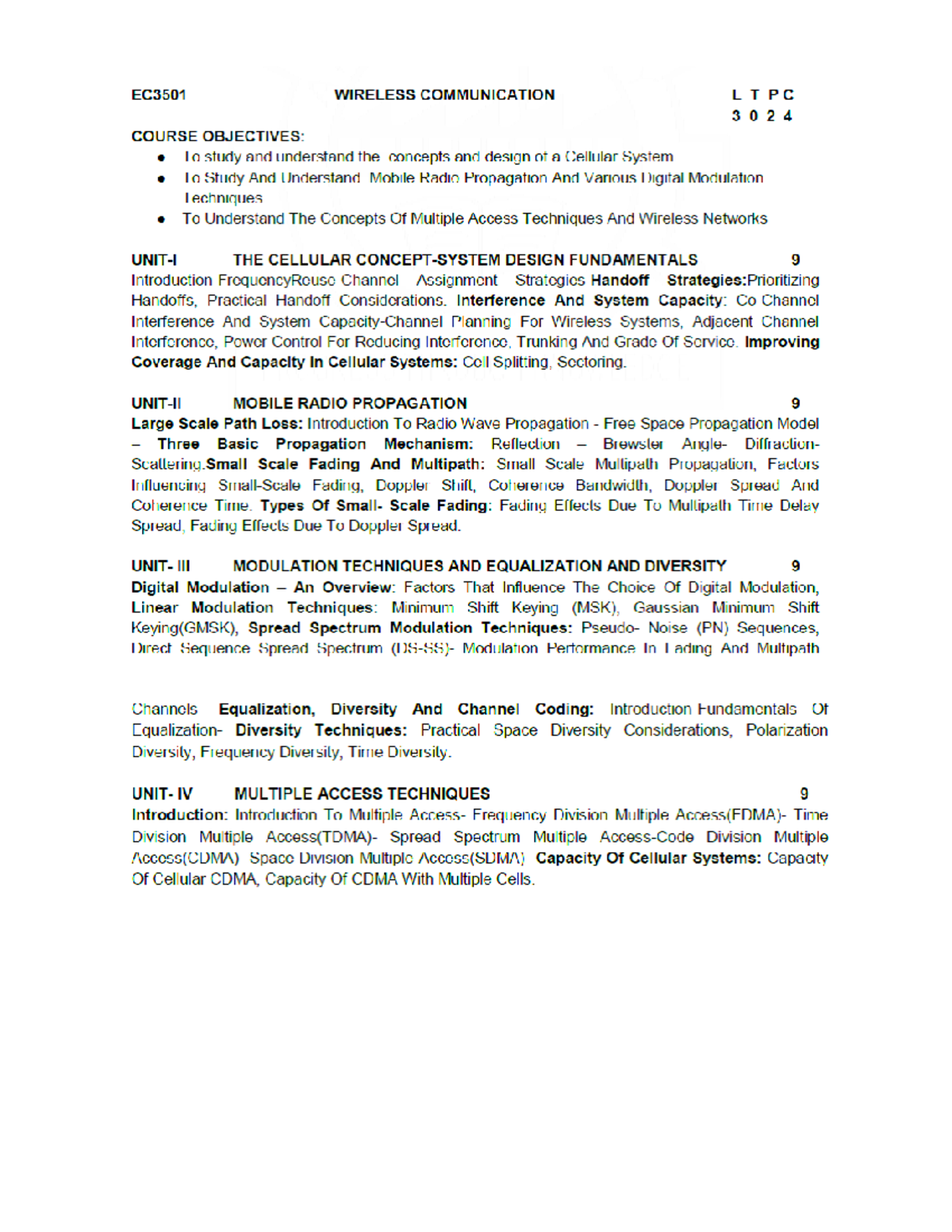 EC3501-Syllabus - Computer science and engineering - Studocu