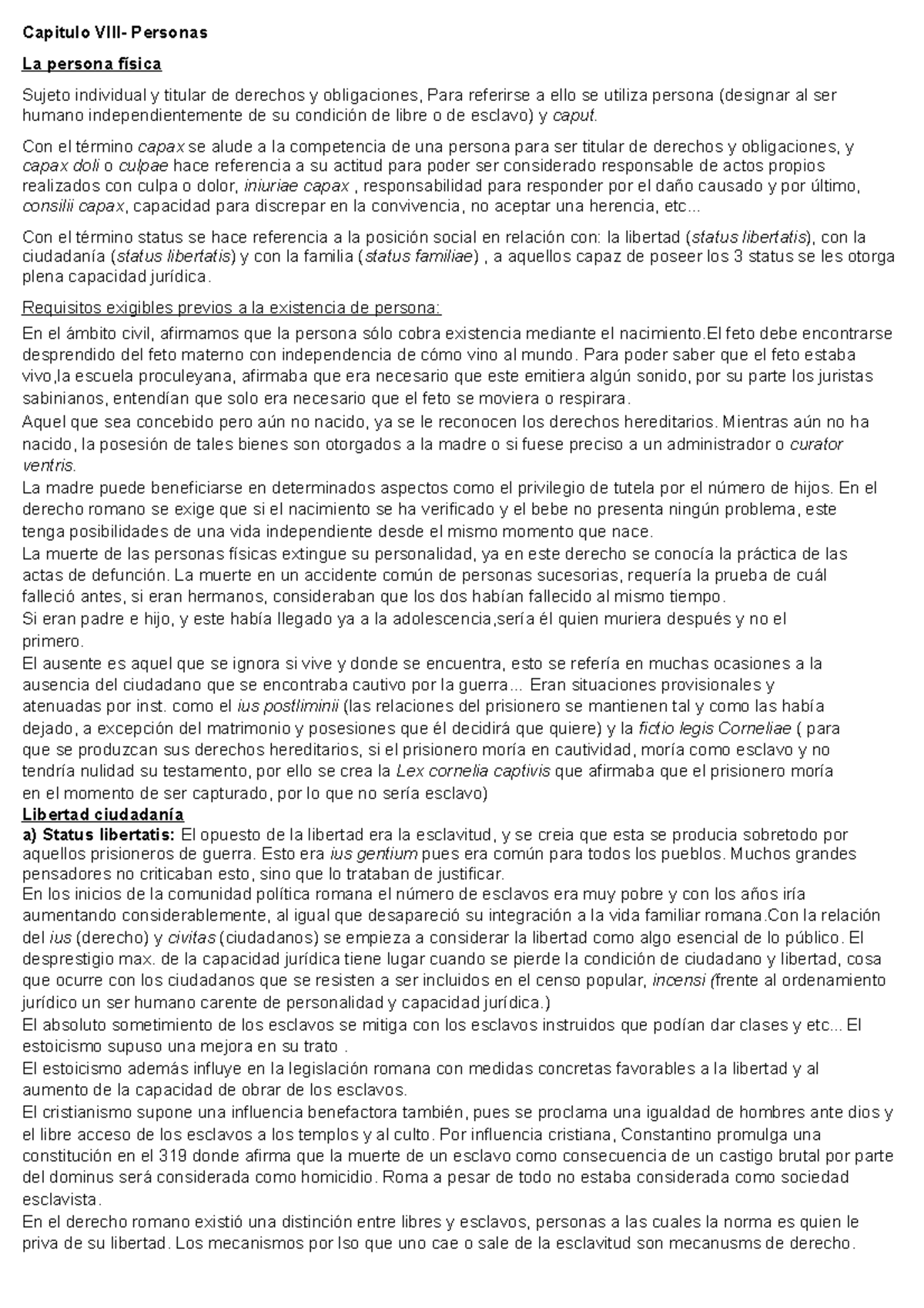 Capitulo VIII- Personas - Con el término capax se alude a la ...