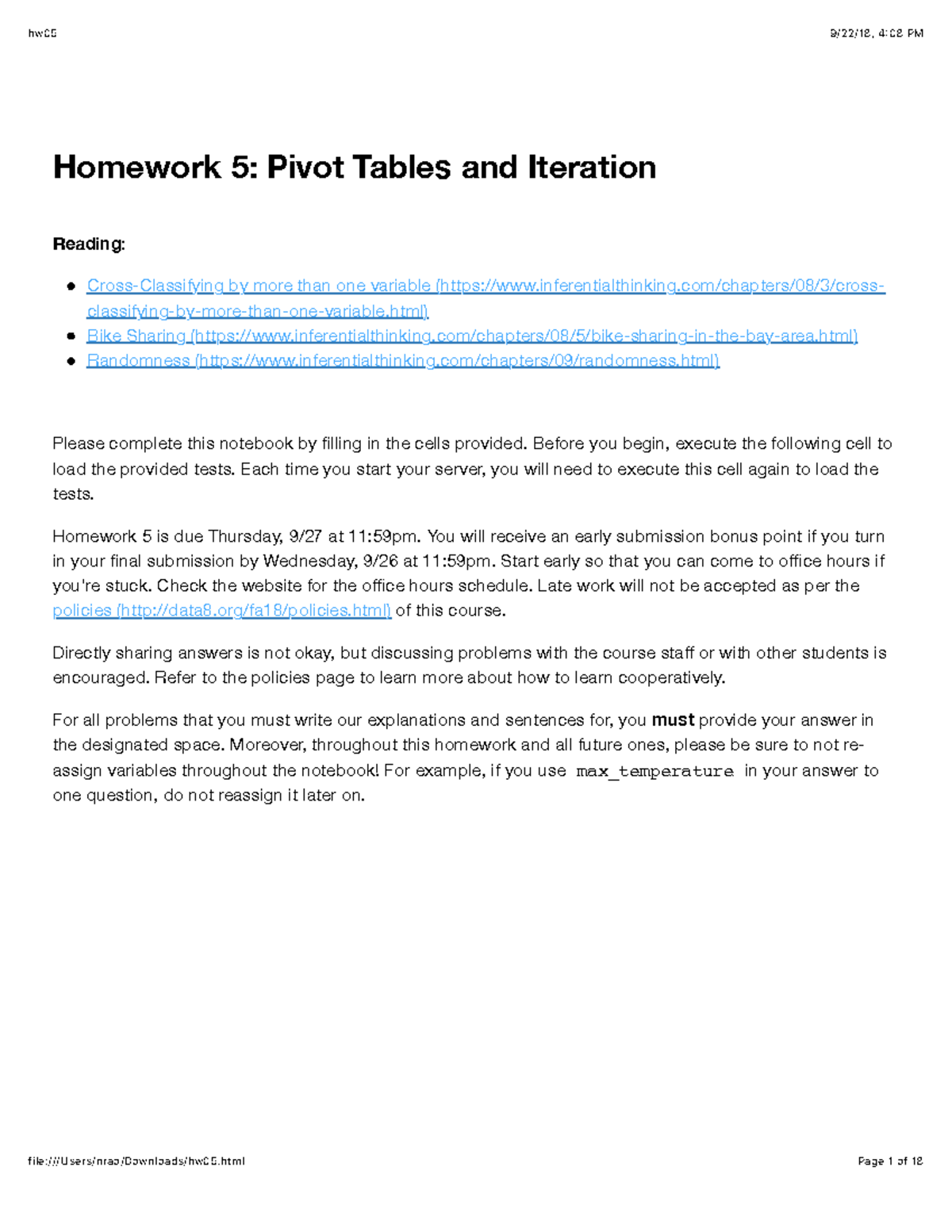 Pdf-9 - LAB 9 ANSWERS - Homework 5: Pivot Tables and Iteration Reading ...