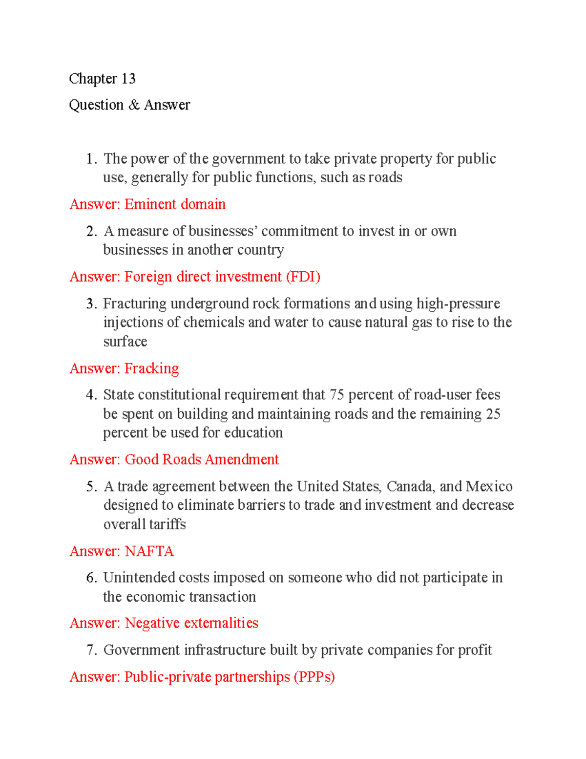 Chapter 13 Question - Government rulemaking and enforcement intended to ...