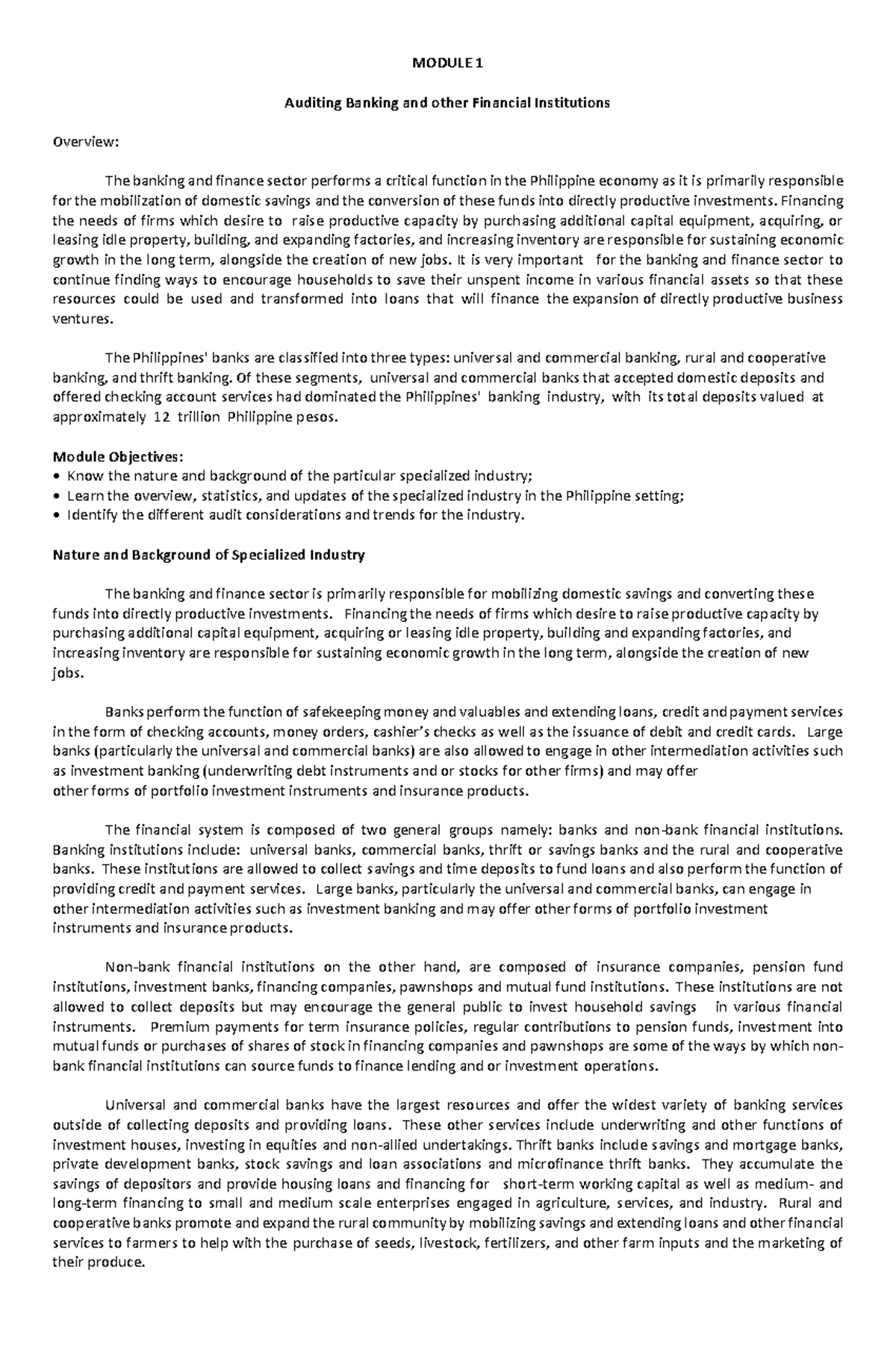 Inbound 8672012 857656514019 - MODULE 1 Auditing Banking and other ...